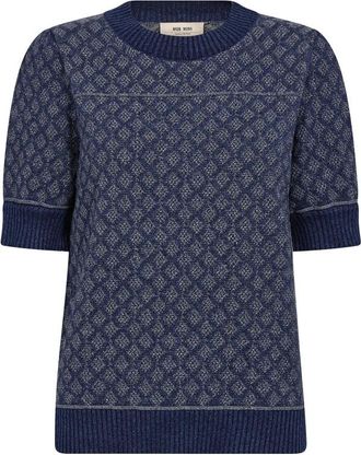 Mos Mosh MOS Mosh, Femme, Pulls, Bleu, Taille: 36 FR Bouch O-neck Knit