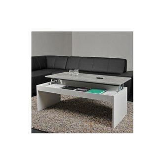 Weber Industries Le Quai Des Affaires - Couchtisch Klapptisch darwin 120x60cm / Wei&szlig; und Beton/ 120x60x43 cm