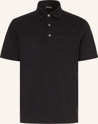 Ermenegildo Zegna Zegna Piqu&eacute;-Poloshirt schwarz
