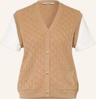 Maje Strickjacke Im Materialmix braun