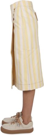 Sunnei Striped Cotton Skirt - Beige