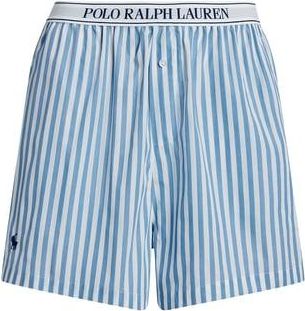 Polo Ralph Lauren Pyjama -Shorts in Baumwolle gestreift - blau