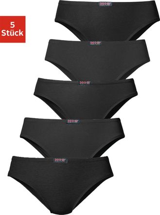 H.I.S Slip H.I.S, Damen, Gr. 40, schwarz, Obermaterial: 95% Baumwolle, 5% Elasthan, unifarben, k&ouml;rpernah, Unterhosen Slip, aus elastischer Baumwoll-Qualit&auml;t