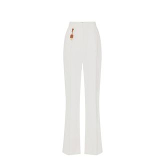 Elisabetta Franchi Damen, Hosen, Wei&szlig;, 2XLGr&ouml;&szlig;e