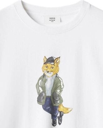 Maison Kitsun&eacute; Fox-Print T-Shirt - White