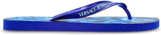 Versace Jeans Couture Homme, Chaussures, Bleu, Taille: 43 EU Tongs en caoutchouc avec logo