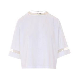 Fabiana Filippi Pailletten-Rundhals-Bluse - - Tops - Damen - Wei&szlig; - XS