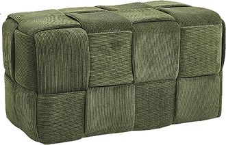 Generic Würfelförmige Eingangsbank - Rechteckiger Ottoman-Hocker Aus Gewebtem Cord for Wohnzimmer Und Schlafzimmer (70 X 37 X 37 cm, Grün)