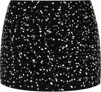 John Richmond Femme, Jupes, Noir, Taille: 38 FR Mini-jupe enti&egrave;rement orn&eacute;e