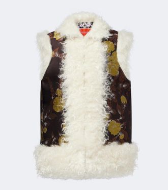La DoubleJ Veste sans manches en jacquard &agrave; fleurs