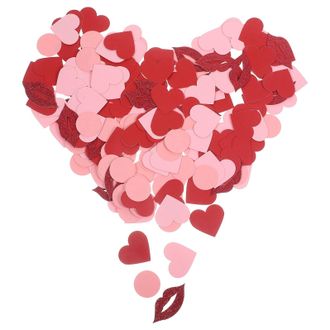 DOITOOL 200 St&uuml;ck Lip Herzpapier Konfetti Rot Buntes Partydeko Streukonfetti f&uuml;r Hochzeit Valentinstag Foto Requisiten Romantische Tischdekoration