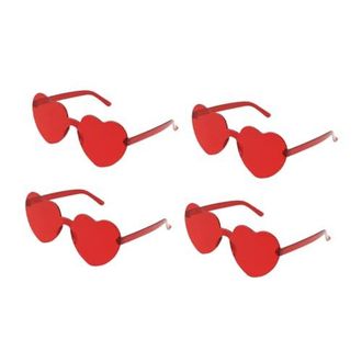 BESPORTBLE 4 Pi&egrave;ces Lunettes de Soleil Forme Coeur Sans Monture Accessoire Mode pour Plage Voyage Shopping Unisexe