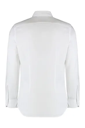 Slowear Mens Pique Cotton Long-Sleeved Shirt Optical White