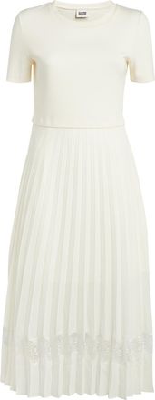 Claudie Pierlot Lace-Trim Pleated Dress Size S