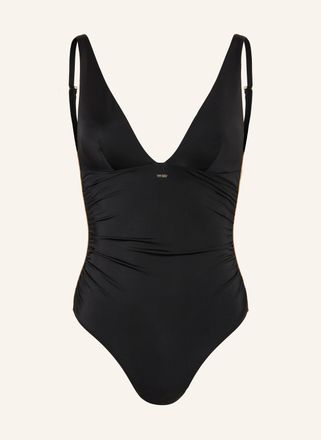 HUGO BOSS Badeanzug Boss Codes schwarz