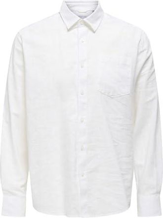 Only & Sons Onscaiden Life Rgls 1 pi&egrave;ce Linenblend Noos, Blanc., XS