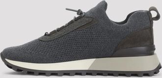 Brunello Cucinelli Brunello Cucinelli Low-Top Sneaker - Black Stone Textile Runner Sneakers - Gr. 36 (EU) - in Schwarz - für Damen