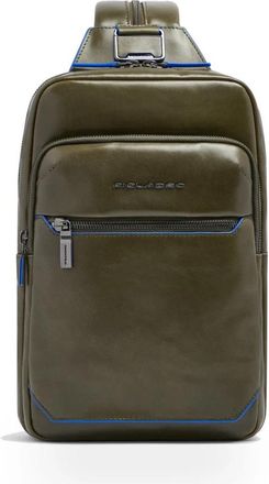 Piquadro Leder Umh&auml;ngetasche- umwandelbar zum Rucksack - - Bags - Herren - Gr&uuml;n - ONE SIZE