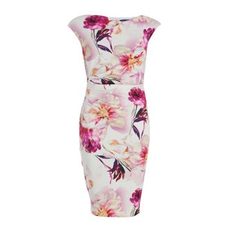 Swing Scuba Etuikleid mit Drapierung - - Dresses - Damen - Mehrfarbig - S