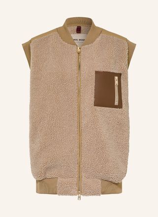 Mos Mosh Mos Mosh Teddyfell-Weste Mmjovo Im Materialmix beige