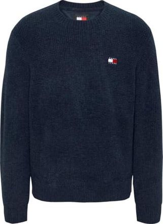 Tommy Jeans Tommy DM19431C1G Pull en tricot &eacute;pais en laine, col rond, bleu marine, bleu marine, L
