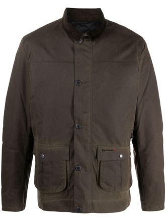 Barbour Gewachste Brunden Jacke mit Cordkragen - Grün