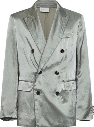 Dries Van Noten Homme, Vestes, Vert, Taille: XL Blazer Crois&eacute;
