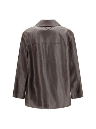 Prada Mens Leather Caban Jacket Caffe Lamb Coat Caffe