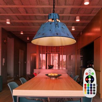 ETC Shop Lampe suspendue r&eacute;tro au plafond dimmable t&eacute;l&eacute;commande Lampe pendule dimmable dans un ensemble comprenant des ampoules led rvb