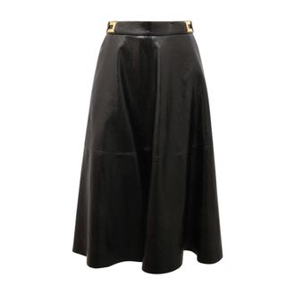 Elisabetta Franchi Femme, Jupes, Noir, Taille: 40 FR Go-136-56E2 Ecopelle Craquel&eacute; Skirt