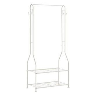 Amazon Basics Armoire avec deux &eacute;tag&egrave;res inf&eacute;rieures, Blanc, 75 x 36.5 x 150 cm (L x W x H)