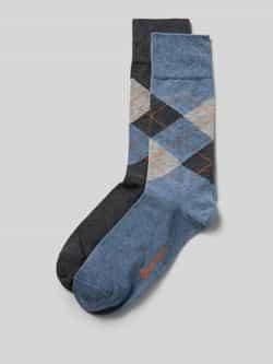 Burlington Socken mit Label-Applikation Modell Everyday Argyle im 2er-Pack