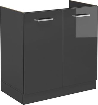 Vicco Sp&uuml;lenunterschrank R-Line, Anthrazit Hochglanz, 80 cm ohne Arbeitsplatte