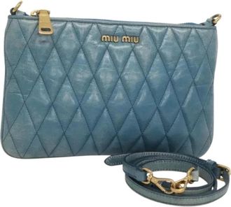 Miu Miu Pre-owned Cuir sacs-ports-paule - Femme - Pre-owned - Bleu - Taille: ONE Size