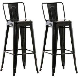 Clp Lot de 2 Tabourets de bar Mason Noir