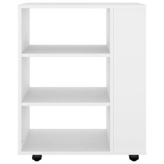 Generic Rollschrank mit F&auml;chern, Rollcontainer, B&uuml;roschrank, Aktenschrank, B&uuml;rocontainer, Schrank, B&uuml;ro, Druckerschrank, 60x35x75cm, Holzwerkstoff(Wei&szlig;) (Wei&szlig;