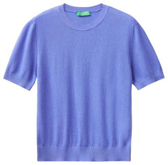 Benetton Damen Trikot G/C M/M 103CD10BD T-Shirt, blau, XL