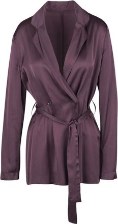 ottod'Ame Femme, Vestes, Violet, Taille: 34 FR Satin Wrap Jacket