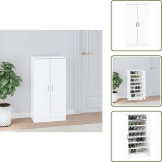 vidaXL Schuhordnung - vidaXL Schuhschrank Hochglanz-Wei&szlig; 55x35x108 cm Holzwerkstoff - Schuhablage