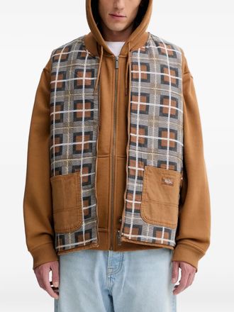 Dickies x Trasher gilet r&eacute;versible &agrave; carreaux - Marron