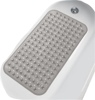 Generic 1pc Badewanne Matte Mit Saugn&auml;pfen Und Ablauf L&ouml;cher, 27,6x15In rutschfeste Dusche Badezimmer Maschine Waschbar,(Clear Gray)