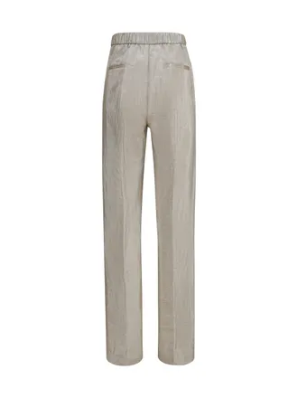 Forte_Forte Womens Lurex Pants Tweed With Micro Sequins And Shimmering Thread Lucente Trousers
