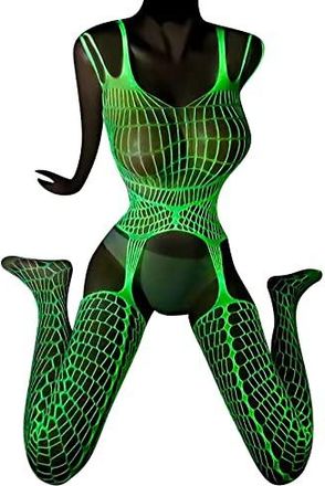 Generic Culotte Fendue Porte Jarretelles Sexy avec Leggings érotiques réfléchissants Brillants pour Femmes Bas résille évidés Avant Ouvert Tenue Femme Ronde D