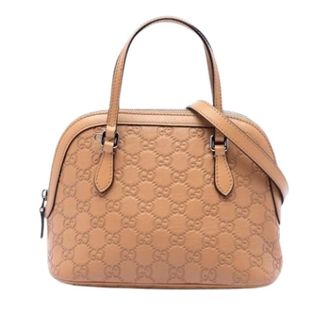 Gucci Sac bandouli&egrave;re en cuir gaufr&eacute; Pre-owned - Femme - Pre-owned - Brun - Taille: ONE Size
