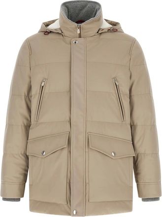 Brunello Cucinelli Parka matelass&eacute;e en duvet doie - Homme - Manteaux - Beige - Taille: M