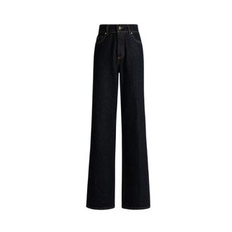 Kiton Pantalon Palazzo en Denim - Femme - Jeans - Bleu - Taille: 40 FR