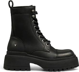 Windsor Smith Windsorsmith Bottes de Combat à Plateforme épaisse en Cuir Noir Pour Femmes - Destroy