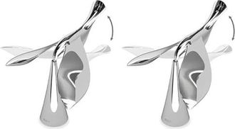 Umbra Tipsy Flaschenöffner, Design Kapselheber zum Öffnen von Kronkorken-Flaschen, Skulpturales Bar Accessoire, Chrom (Packung mit 2)