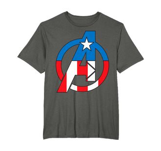 MARVEL Avengers Captain America Costume Fill Logo T-Shirt