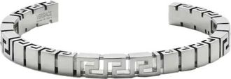 Versace Homme, Accessoires, Gris, Taille: XL Greca Cuff Bracelet